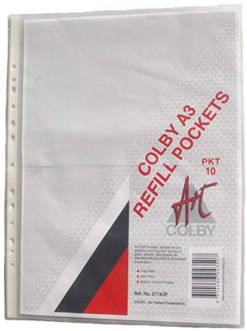 Colby Art 277A3P Economy A3 Refill Pockets PK10 Each | Mega Office Supplies