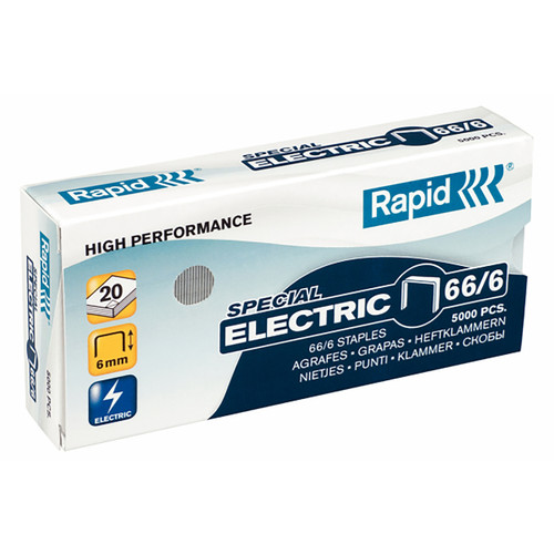 Rapid Strong 66/6mm Electric Staples Box 5000 | Mega Office Supplies