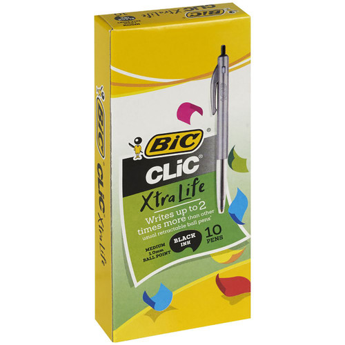 BIC Clic Medium Ballpoint Pens Black - Box of 10