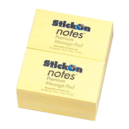 Stick On Notes 100852307 Yellow 76mm X 127mm 12 Pads X 100 Sheets ...