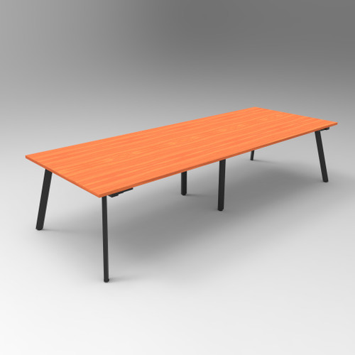 Rapidline Eternity Meeting Table - Black Base, Cherry Top, 3200x1200mm ...