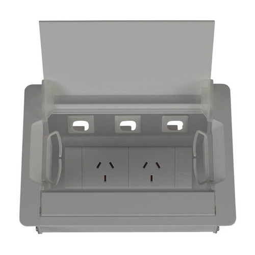 Table Surface Mounted Service Box 2 GPO 3 Data Silver | Mega Office ...