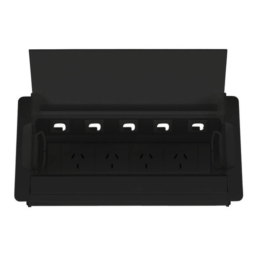 Table Surface Mounted Service Box 4 GPO 5 Data Black | Mega Office Supplies