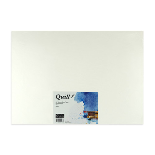 Quill Watercolour Paper Rough 300Gsm A3 White Pack 5 | Mega Office Supplies