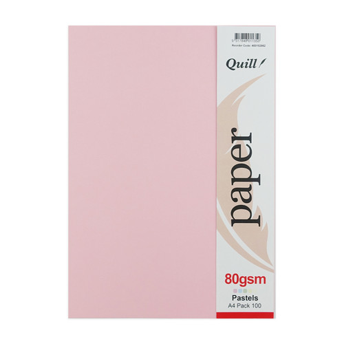 Quill Paper 80gsm A4 Pastels Asstd Pack 100 | Mega Office Supplies