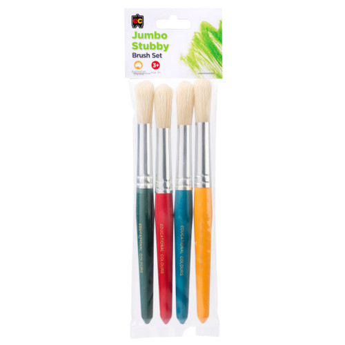 Educational Colours Set of 4 Jumbo Round Stubby Brushes | Mega Office ...