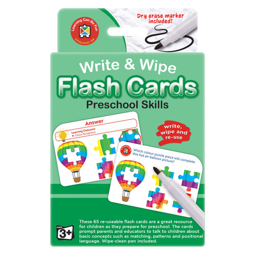 Preschool Skills - Write and Wipe Flash Cards | Mega Office Supplies