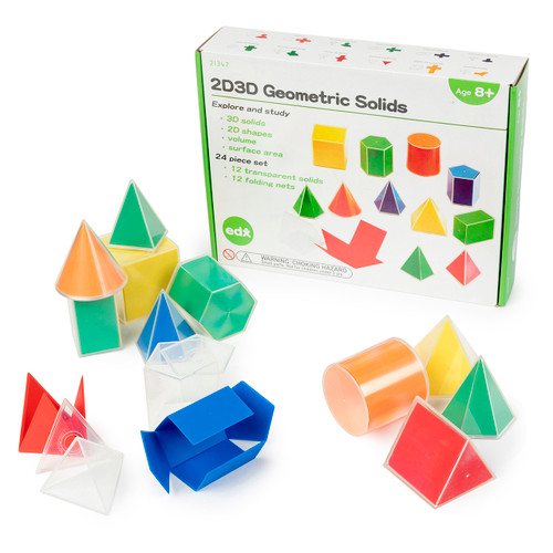 EDX Education 2D/3D Geometric Solids Set | Mega Office Supplies