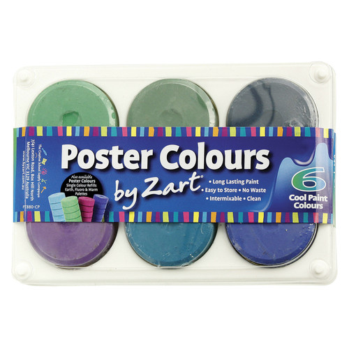 Poster Colour Palette Cool Set of 6 | Mega Office Supplies