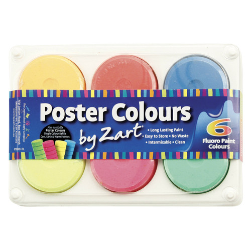 Poster Colour Palette Fluoro Set of 6 | Mega Office Supplies