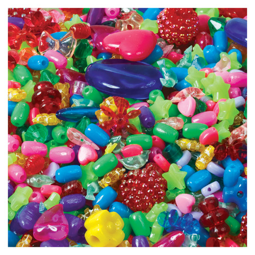 Craft Beads Assorted Tub of 250g | Mega Office Supplies