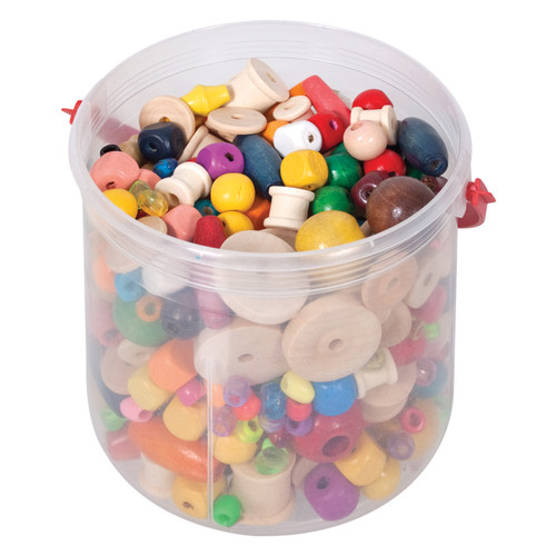 Threading Beads Assorted Tub of 480g | Mega Office Supplies