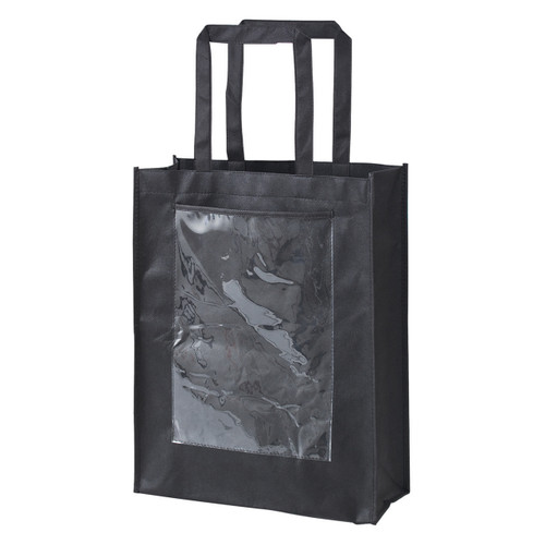 Black Eco Bags with Display Pocket Pack of 10 | Mega Office Supplies