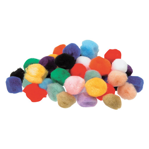 Pom Pom 25mm Assorted Pack of 100 | Mega Office Supplies