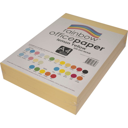 Rainbow A4 Pastel Lemon Yellow Copy Paper Pack 500