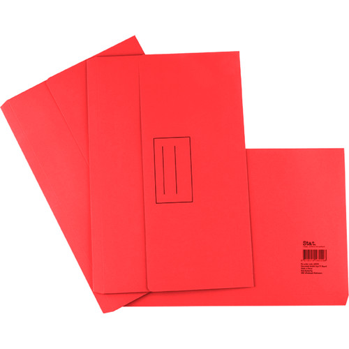 Stat. Board Document Wallet in Red - Pack of 25 | Mega Office Supplies