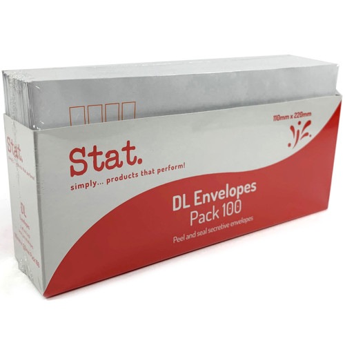 Stat. DL Secret Peel/Seal Envelope - Pack of 100 | Mega Office Supplies