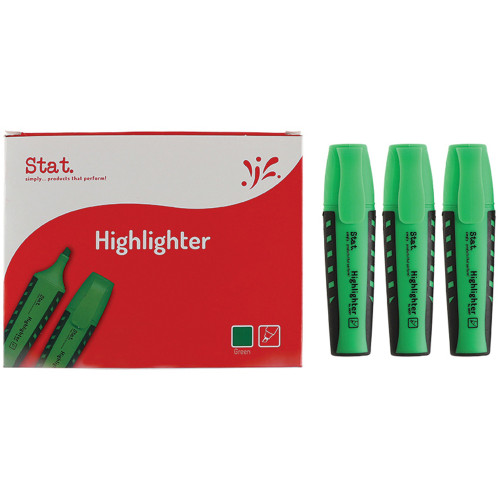 Stat Green Highlighters Box of 10 - Mega Office Supplies