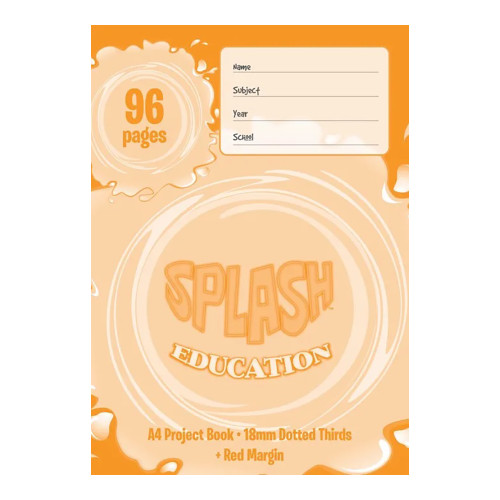 Splash A4 96pg Project Book 18mm Dotted Thirds + Red Margin 297x210mm ...
