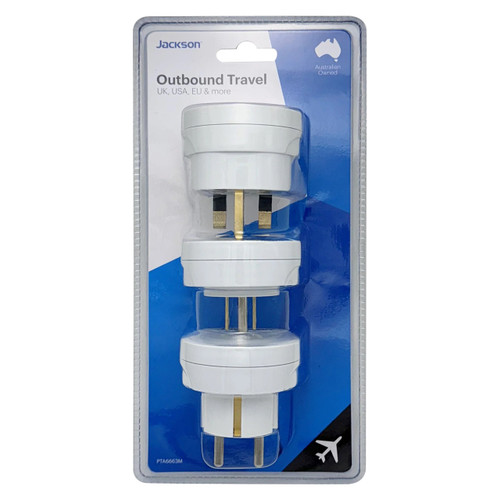 Jackson Outbound Slim Travel Adapter Pack Wht | Mega Office Supplies