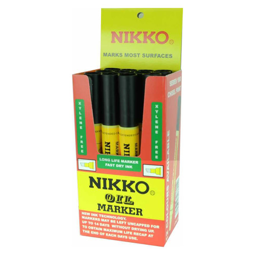 Nikko Oil Marker Chisel Tip Black Box 12 | Mega Office Supplies