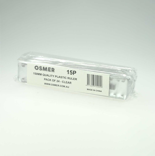 Osmer Plastic Ruler 15cm/150mm Clear Pk 24 | Mega Office Supplies