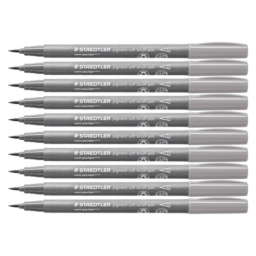 Staedtler 372 Pigment Arts Pen Wrm Gry Lt 10's | Mega Office Supplies