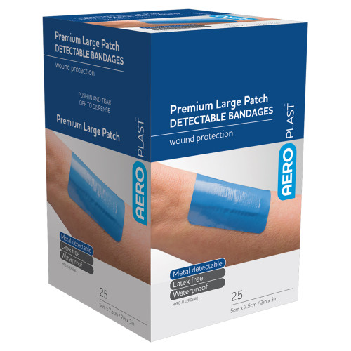 AeroPlast Prem Detectable Large Patch Box/25 Pk12 | Mega Office Supplies