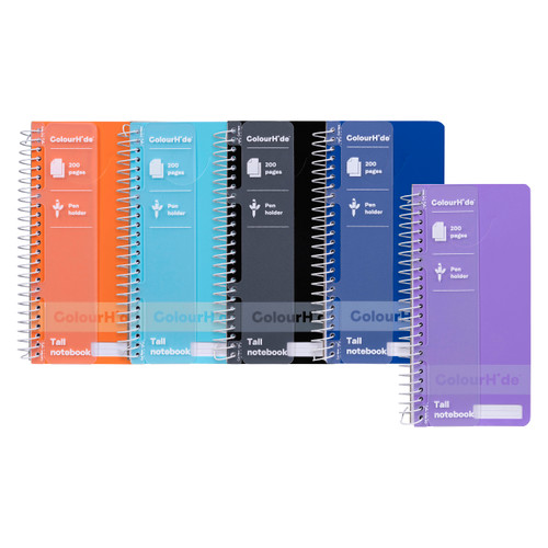 ColourHide Tall Notebook 200 Pg Asstd Pk5 | Mega Office Supplies
