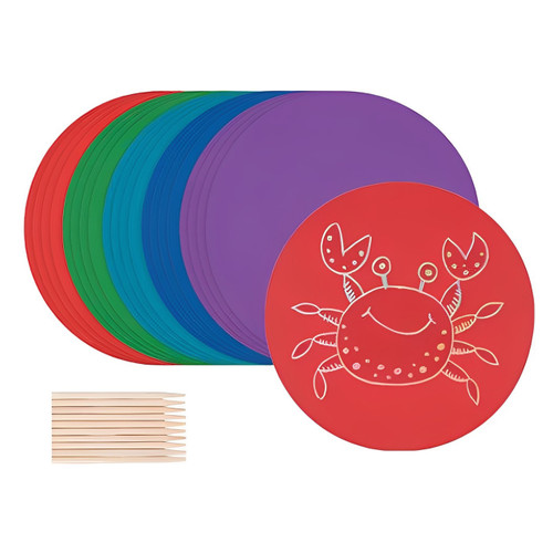 Scratch Coloured Circles 20cm Pack 20 | Mega Office Supplies