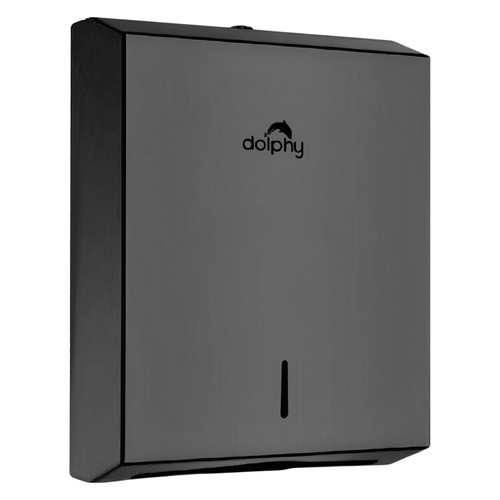 Dolphy SS Mfold Slimline Paper Towel Disp Blk | Mega Office Supplies