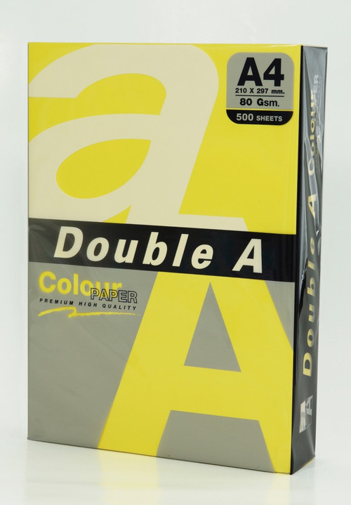 Buy Double A Colours A4 Lemon Pastel Paper – 80gsm – 500 Sheets ...