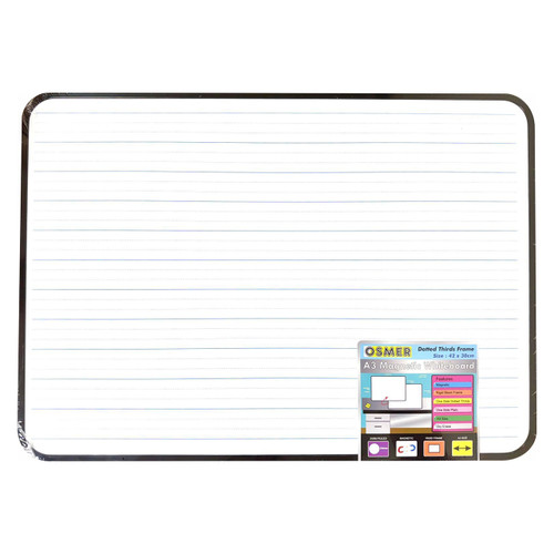 Osmer MDF Mag WB A3 Dotted 3rds /w Frame Pk24 | Mega Office Supplies