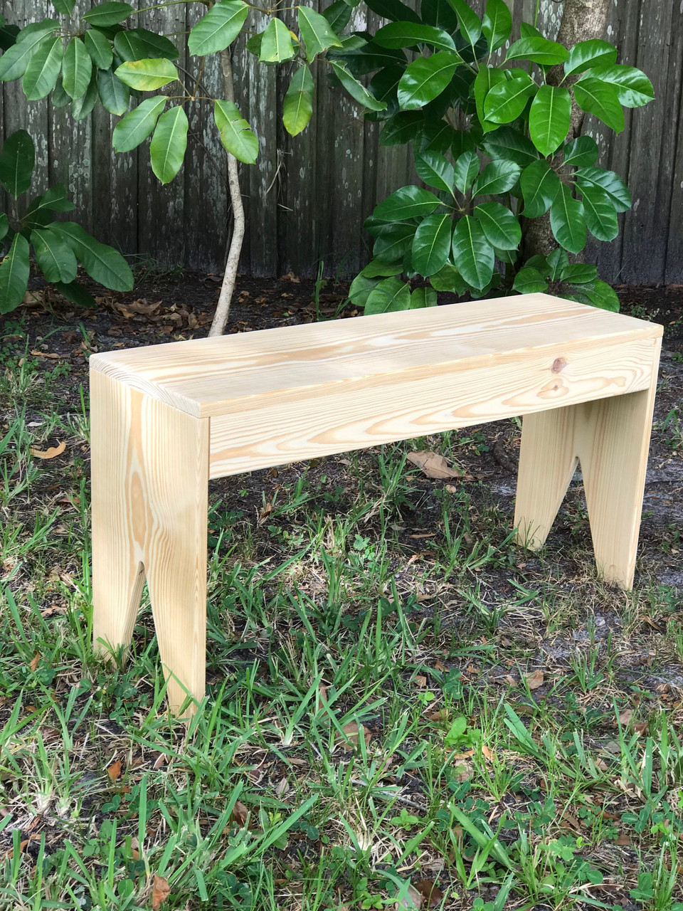 36" Wood Bench with Solid Top