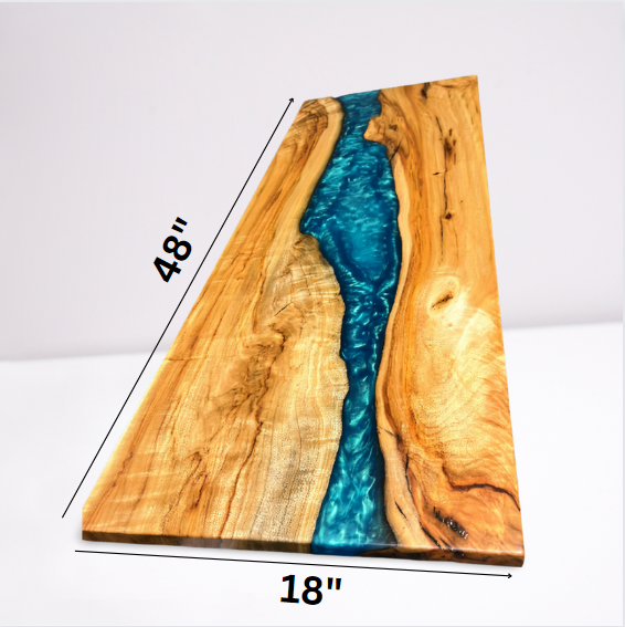 Live Edge Wood and Epoxy Resin River Coffee Table 48 x 18