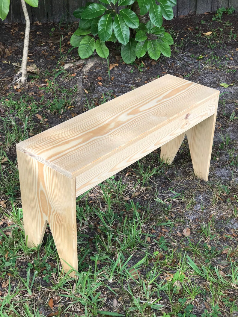 36" Wood Bench with Solid Top