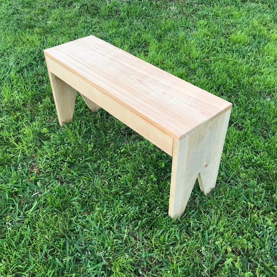 36" Wood Bench with Solid Top