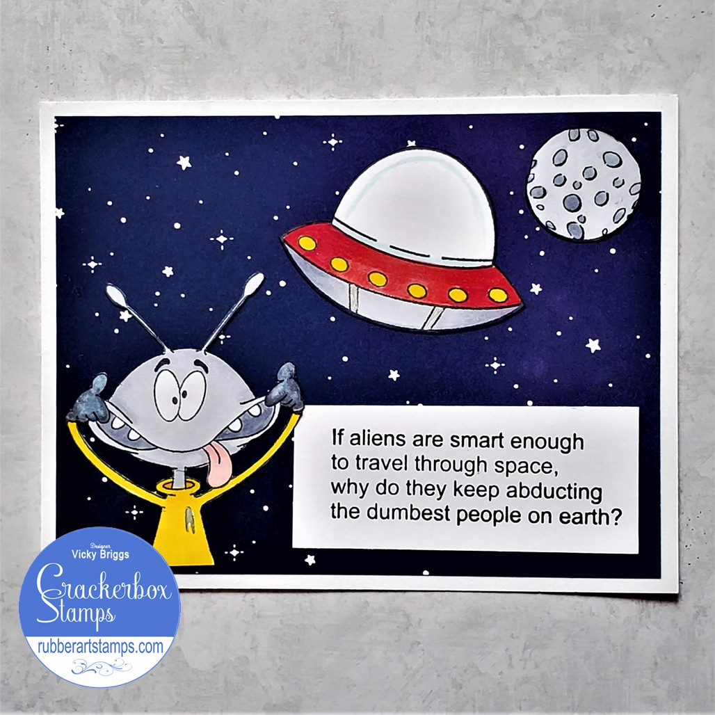 Funny Snarky Alien Card - Crackerbox Stamps