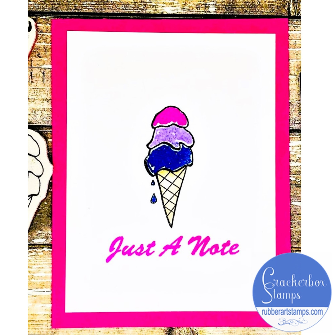 Ice Cream Cone 3 scoops - Crackerbox Stamps