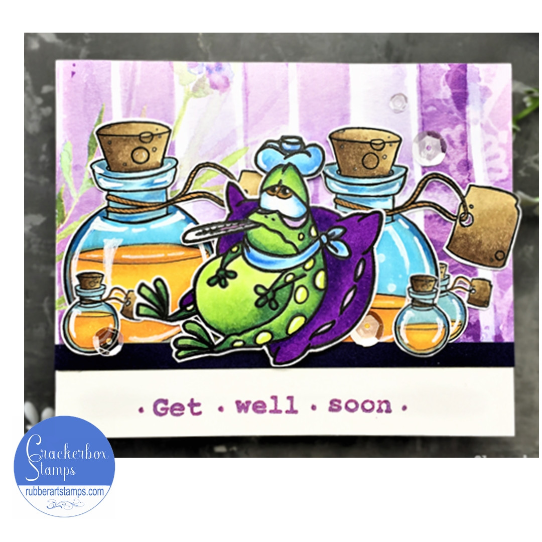 Frog being Sick - Crackerbox Stamps