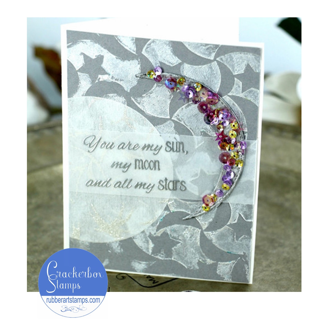 Sun Moon Stars card - Crackerbox Stamps