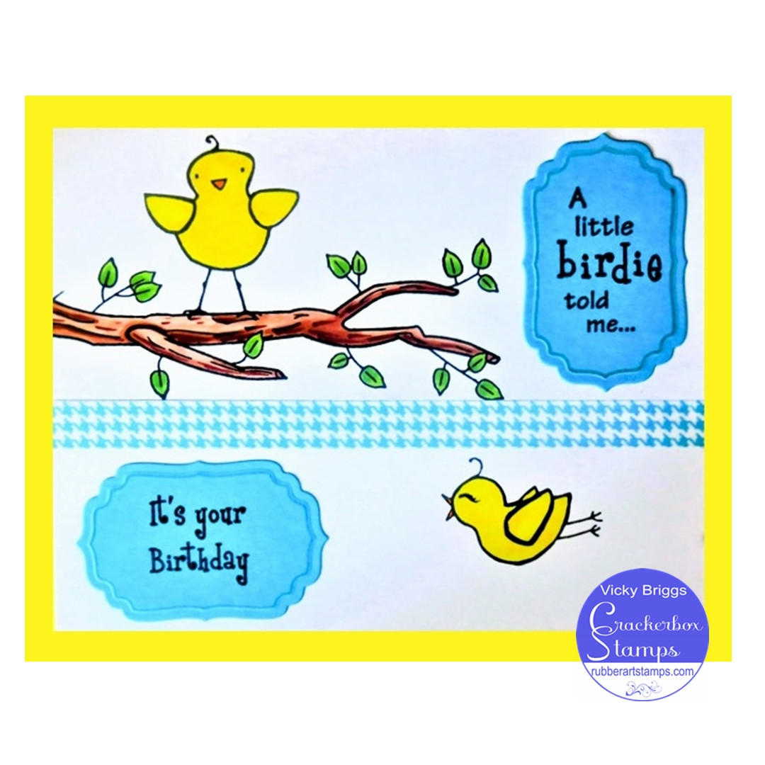 Birdie Birthday - Crackerbox Stamps
