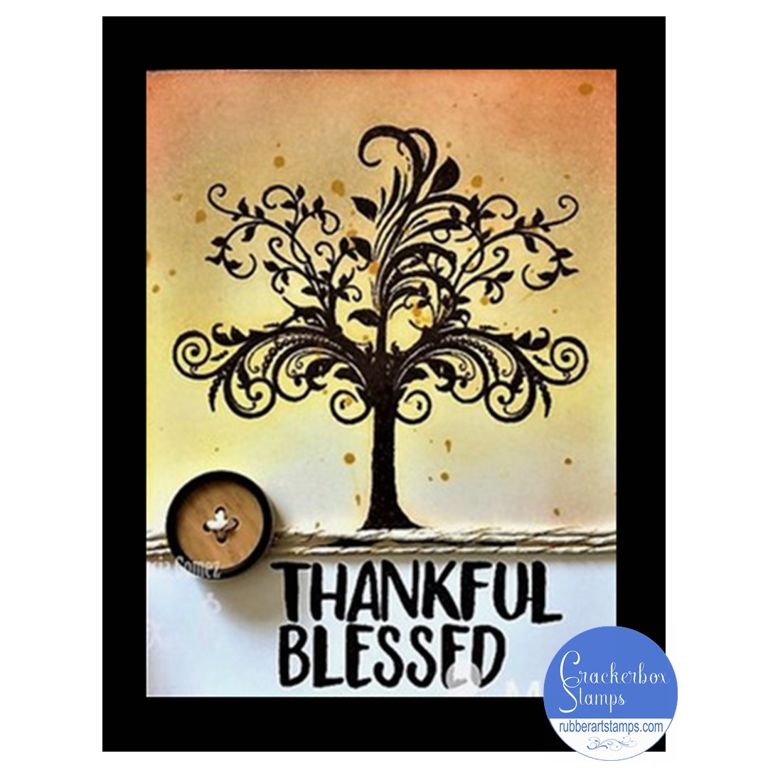 Thankful Blessed Card - Crackerbox Stamps