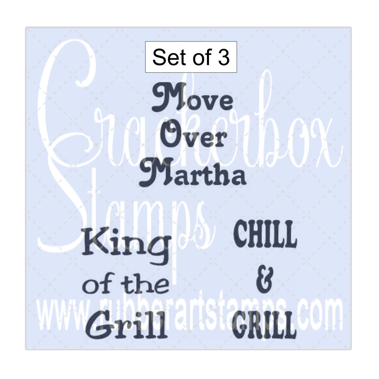 Apron Words set of 3 - Crackerbox Stamps