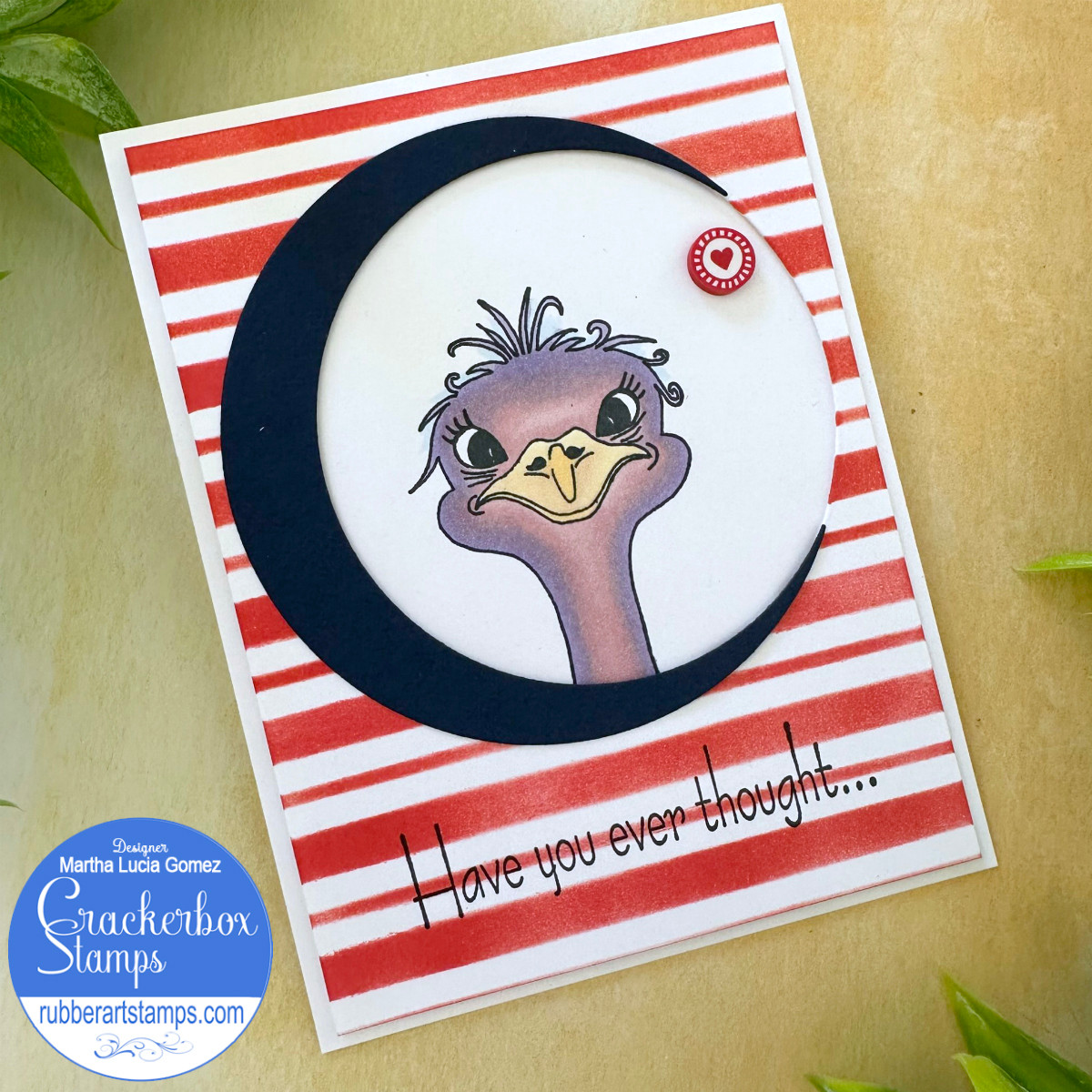 Thinking Emu Card - Crackerbox Stamps
