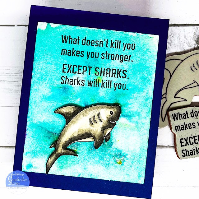 Shark Attack Card - Crackerbox Stamps