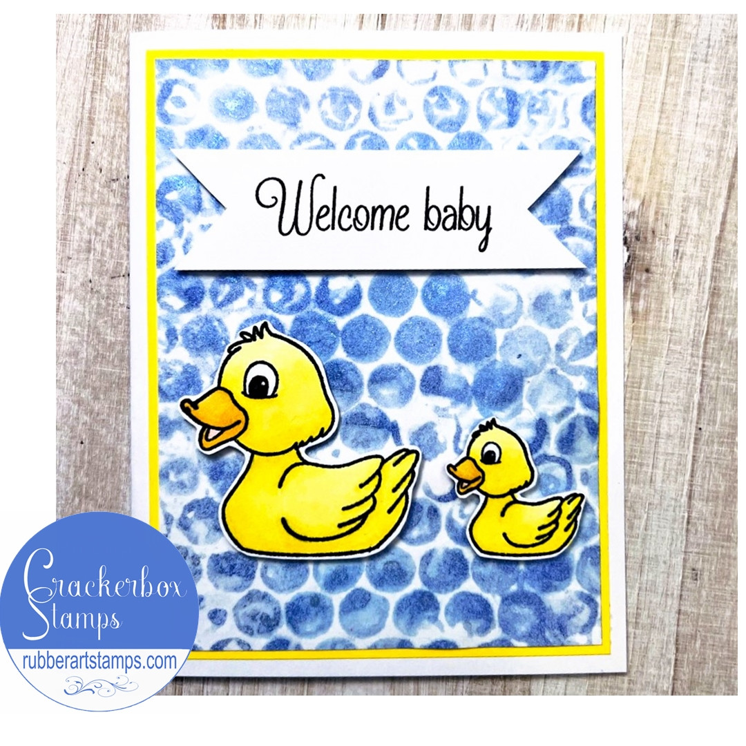 Welcome Baby Ducky Card - Crackerbox Stamps
