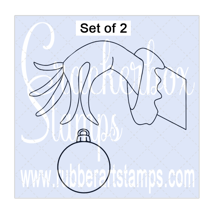Grinch Hand & Ornament set of 2 - Crackerbox Stamps