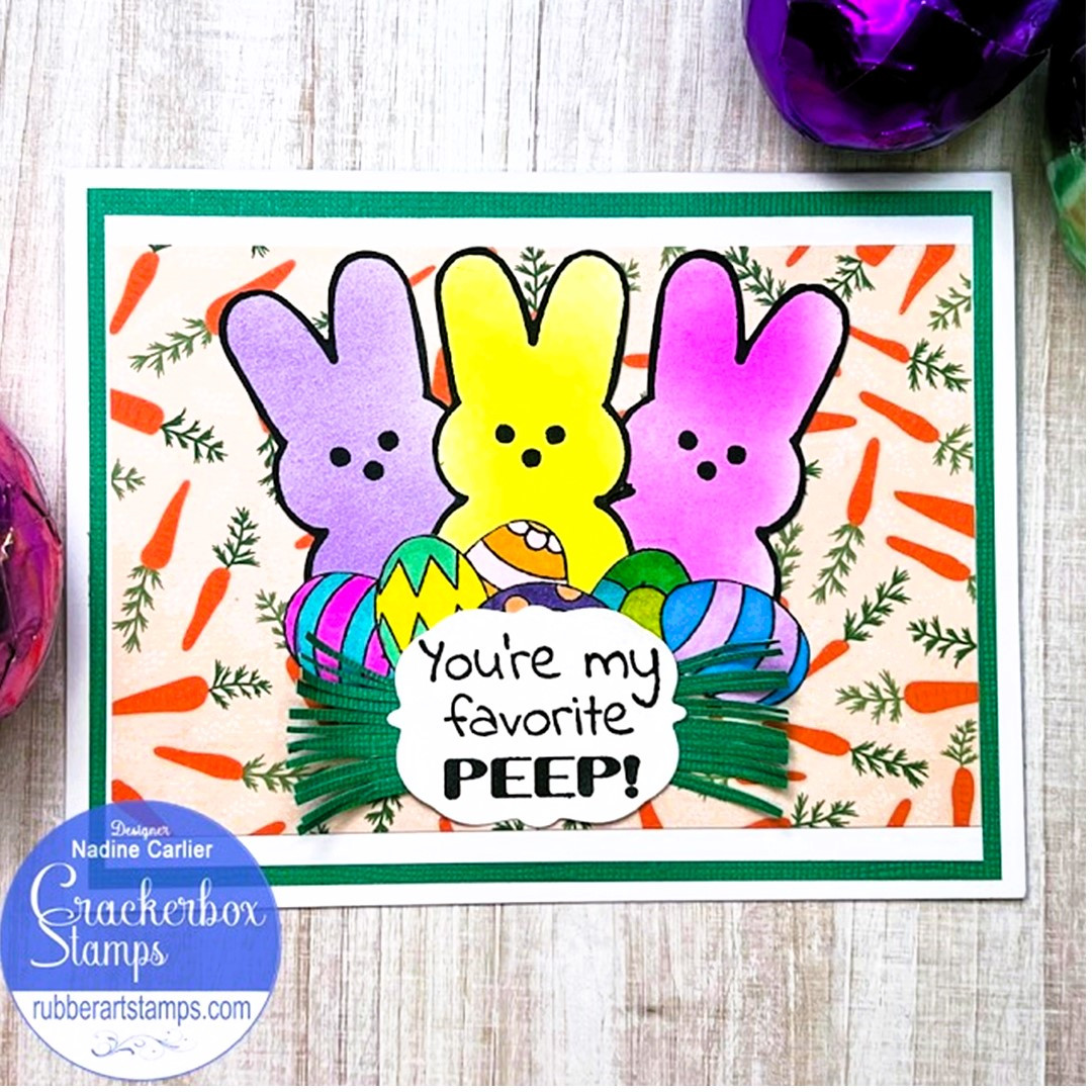 You're My Favorite Peep Easter Card - Crackerbox Stamps