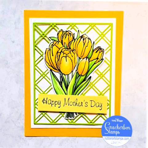 Mother's Day Tulip Bouquet Card - Crackerbox Stamps